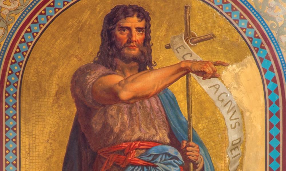 John The Baptist Pointing To Jesus